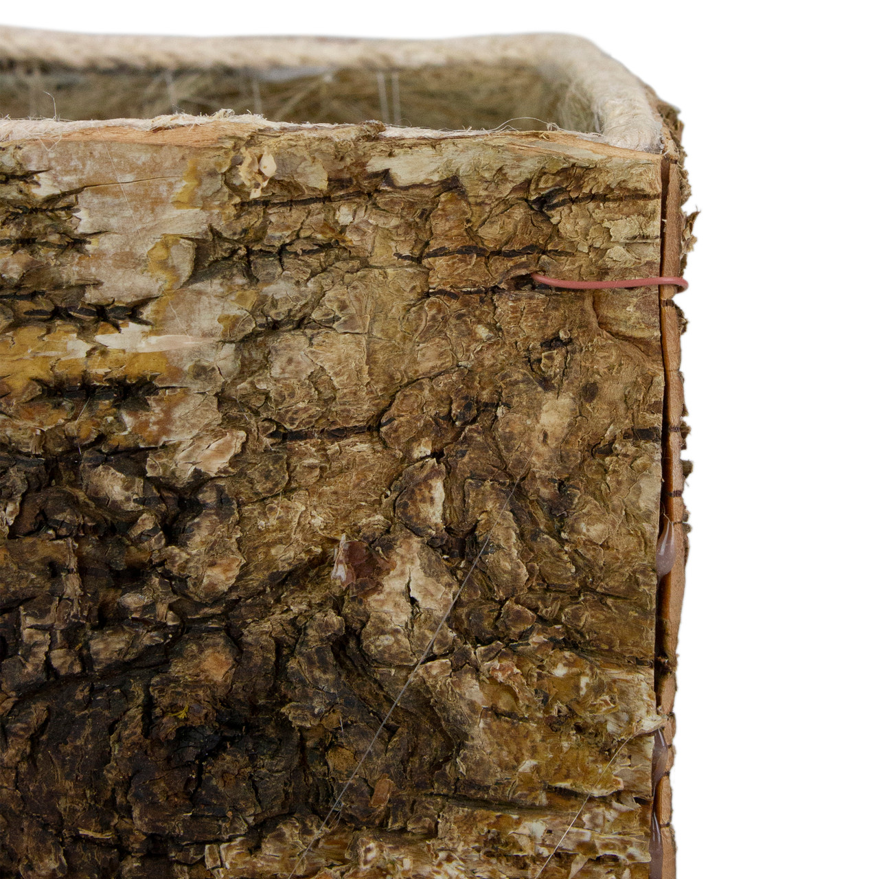 4" Square Birch Bark Flower Pot Container & Planter | Pool Central