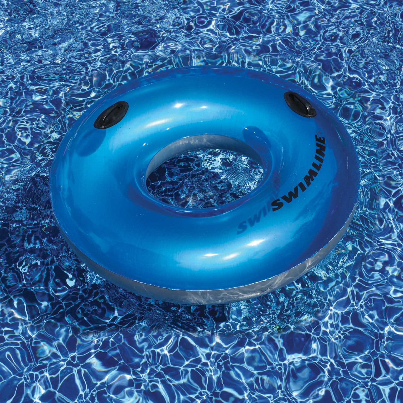 Inflatable Blue Water Sports Swimming Pool Inner Tube Ring Float, 42 ...