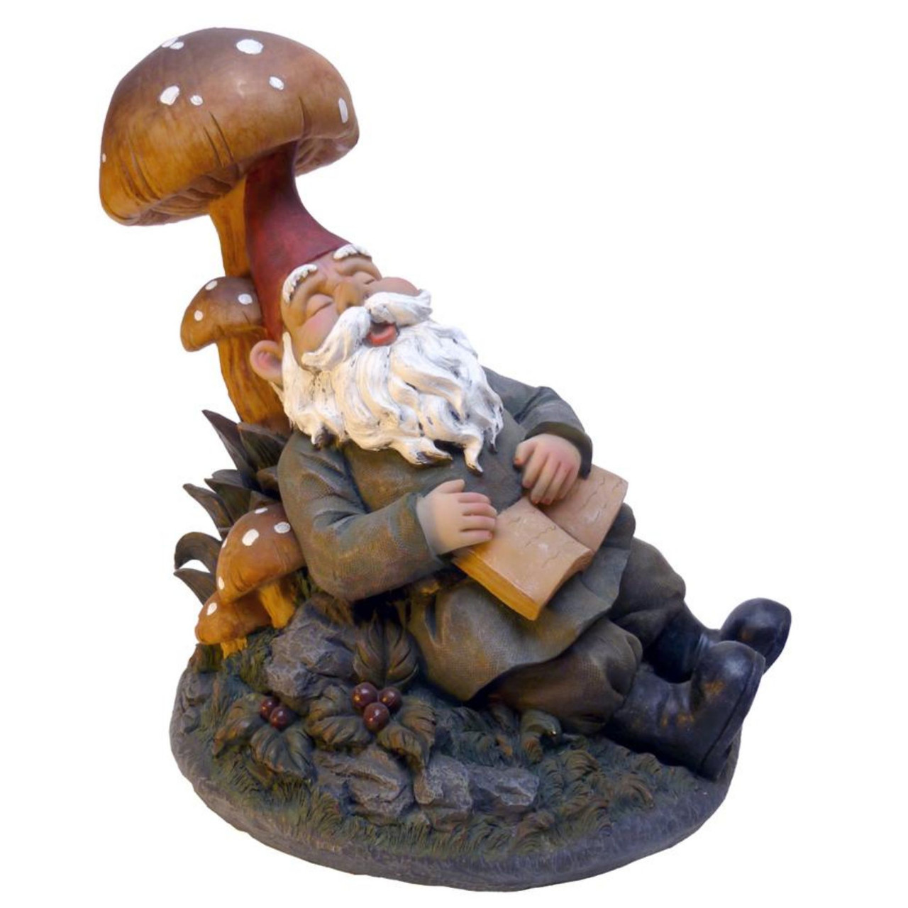13.5" Napping Garden Gnome Outdoor Statue | Pool Central