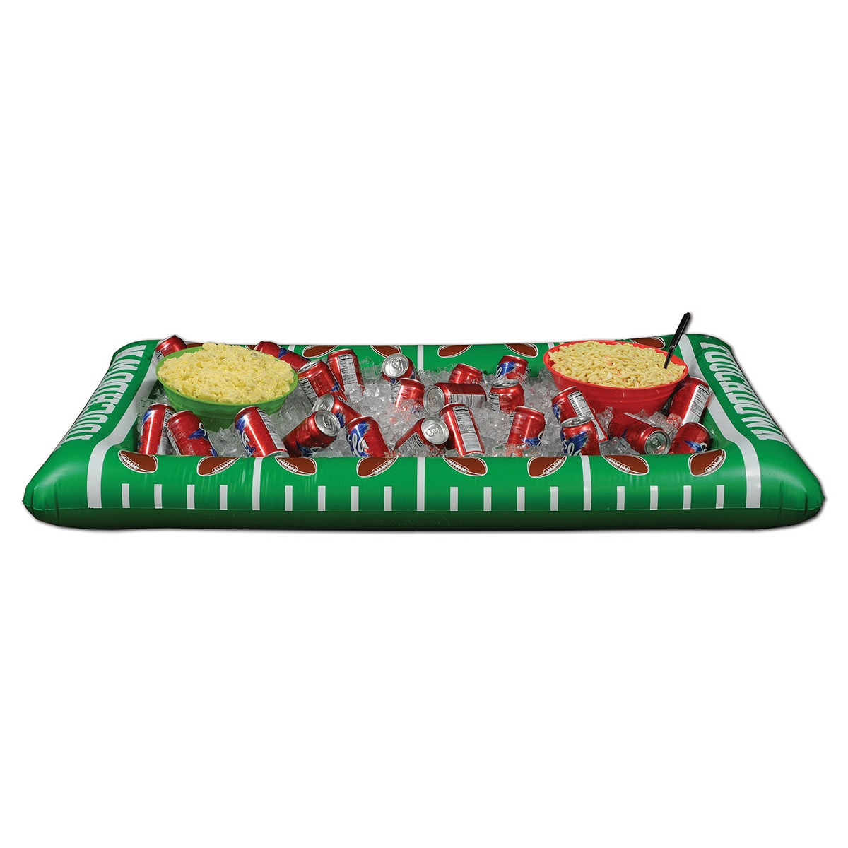 Pack of 6 Green & White Inflatable Football Game Day Buffet Coolers 53. ...