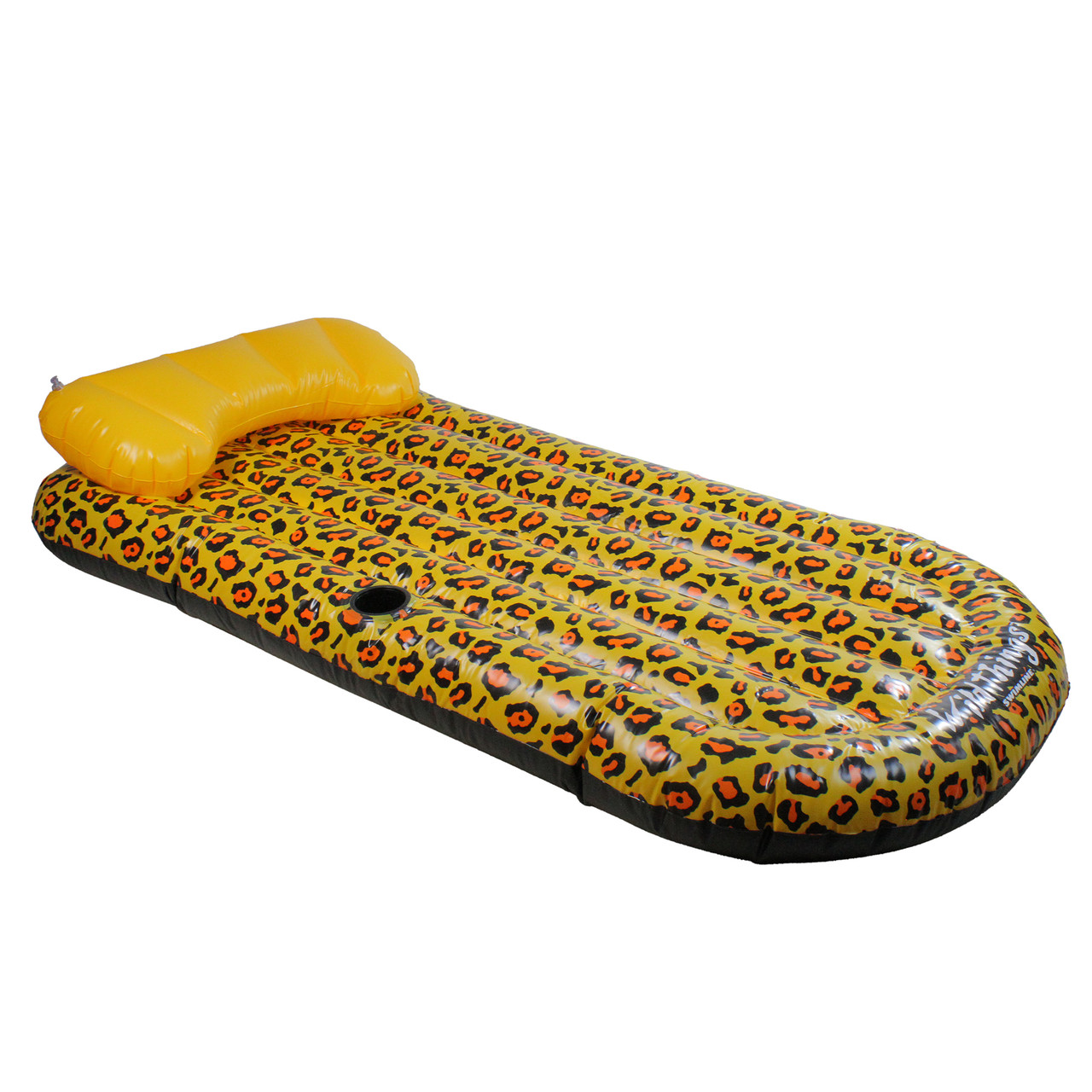 72" Inflatable Wild Things Leopard Print Swimming Pool Lounger Raft ...
