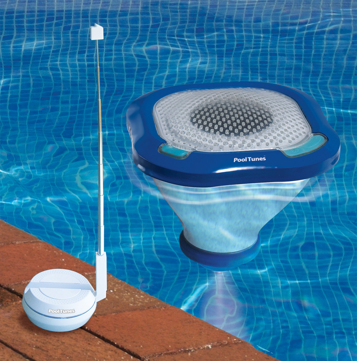 7.5" Blue & White Wireless Floating Swimming Pool Sound System | Pool ...