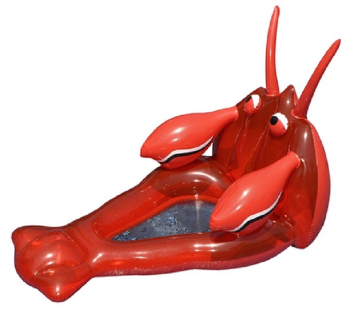 Inflatable Red & Black Lobster Child Swimming Pool Lounge Seat, 11.5 ...