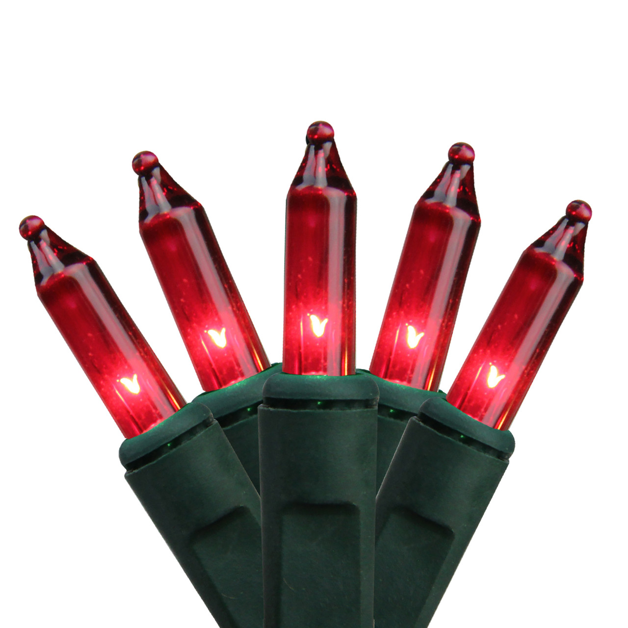 Set of 100 Super Bright Red Mini Christmas Lights - Green Wire | Pool ...