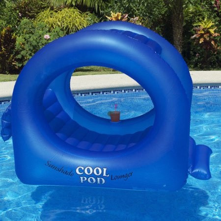 Inflatable Blue Water Sports Cool Pod Swimming Pool Sunshade Lounger ...