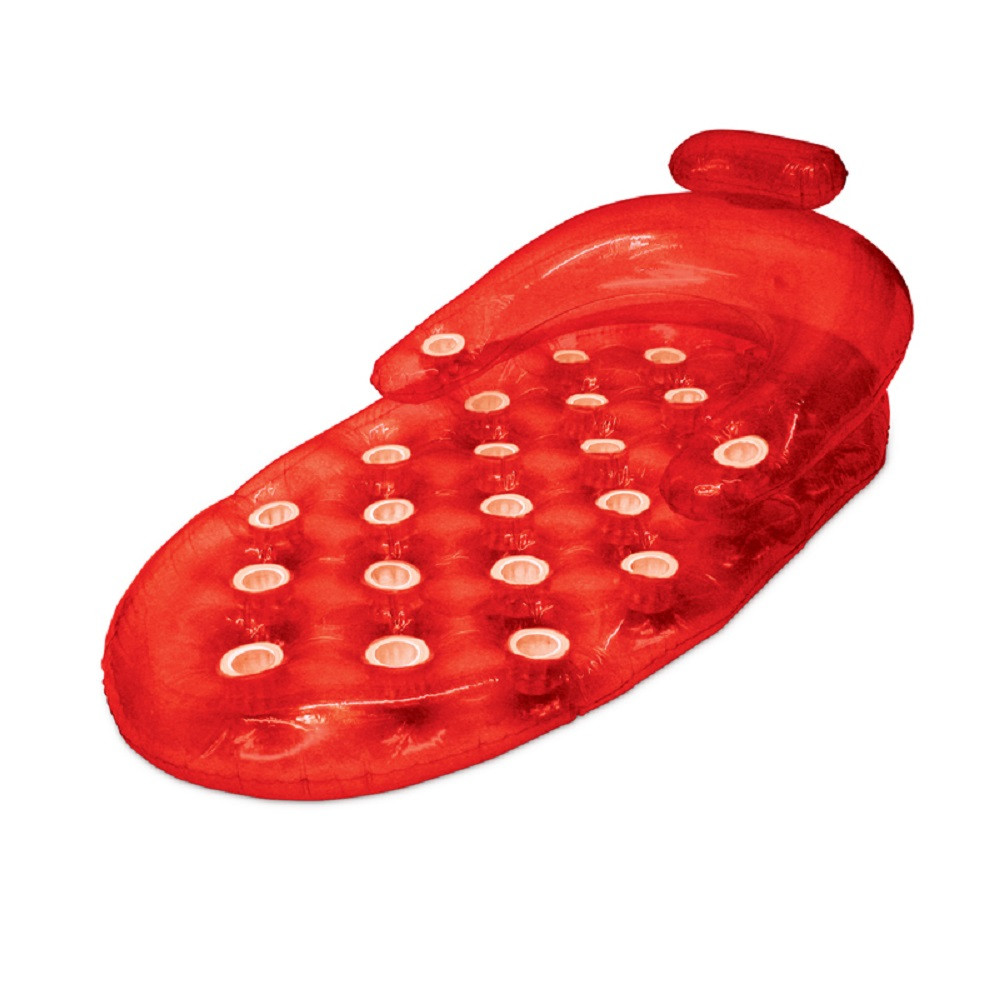 Inflatable Red Swimming Pool Oval French Pocket Floating Chaise Lounger ...