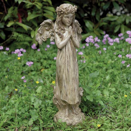 19" Religious Praying Angel Outdoor Patio Garden Statue | Pool Central