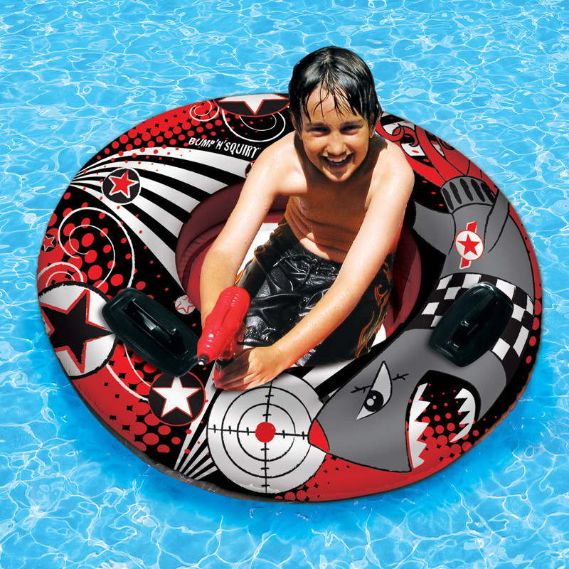 Inflatable Red & Black Splash back Bump Swimming Pool Inner Tube, 42 ...
