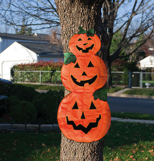 44" Stacked Jack-O-Lantern Trio Halloween Tree Wrap Decoration | Pool ...
