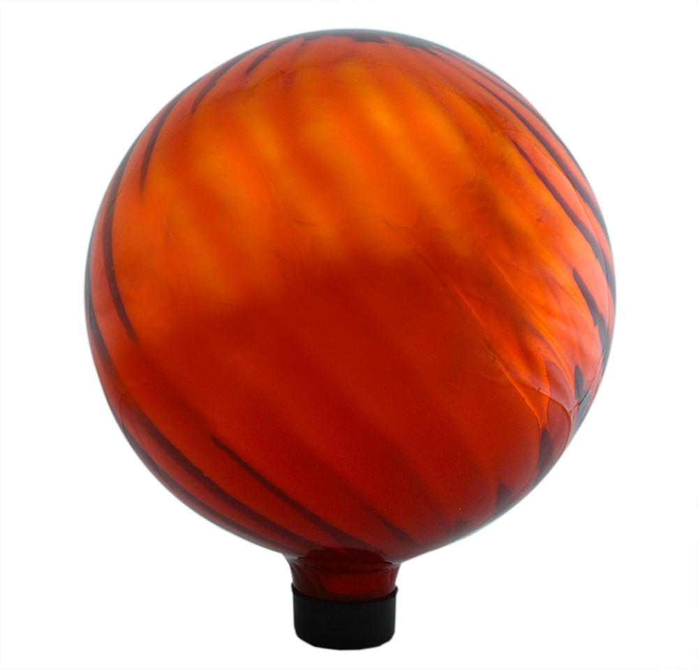 10" Sunset Orange Swirled Outdoor Patio Garden Gazing Ball | Pool Central