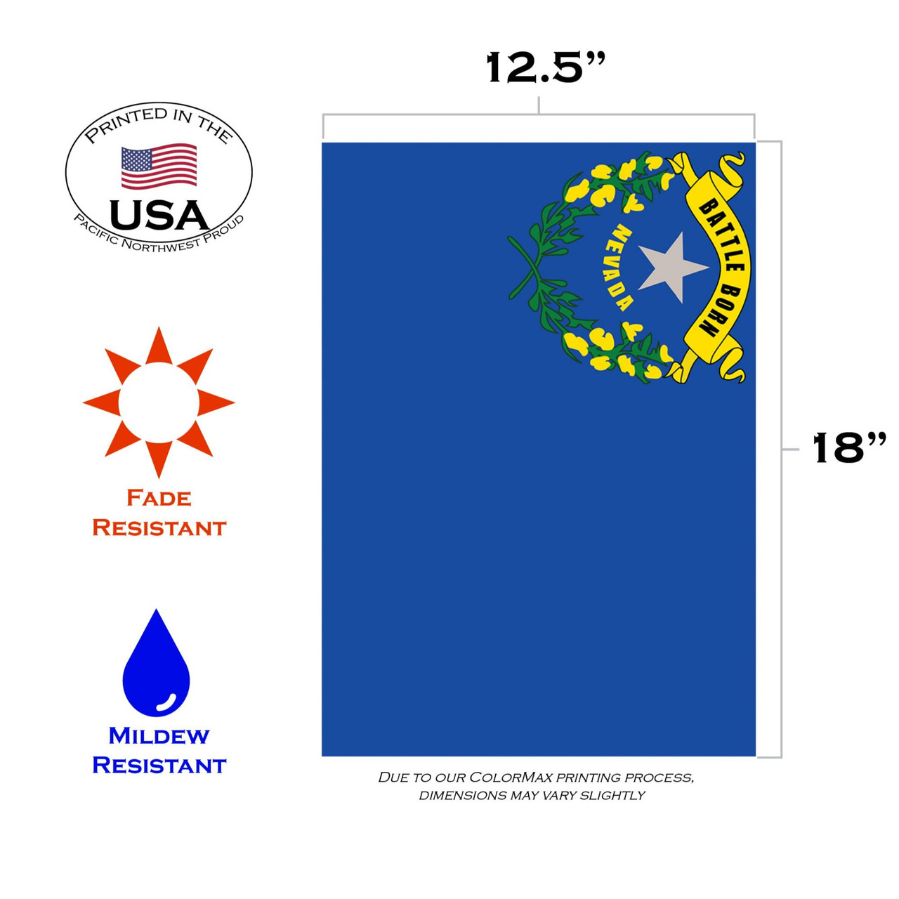 Blue & Yellow Nevada State Outdoor Garden Flag 18" x 12.5" | Pool Central