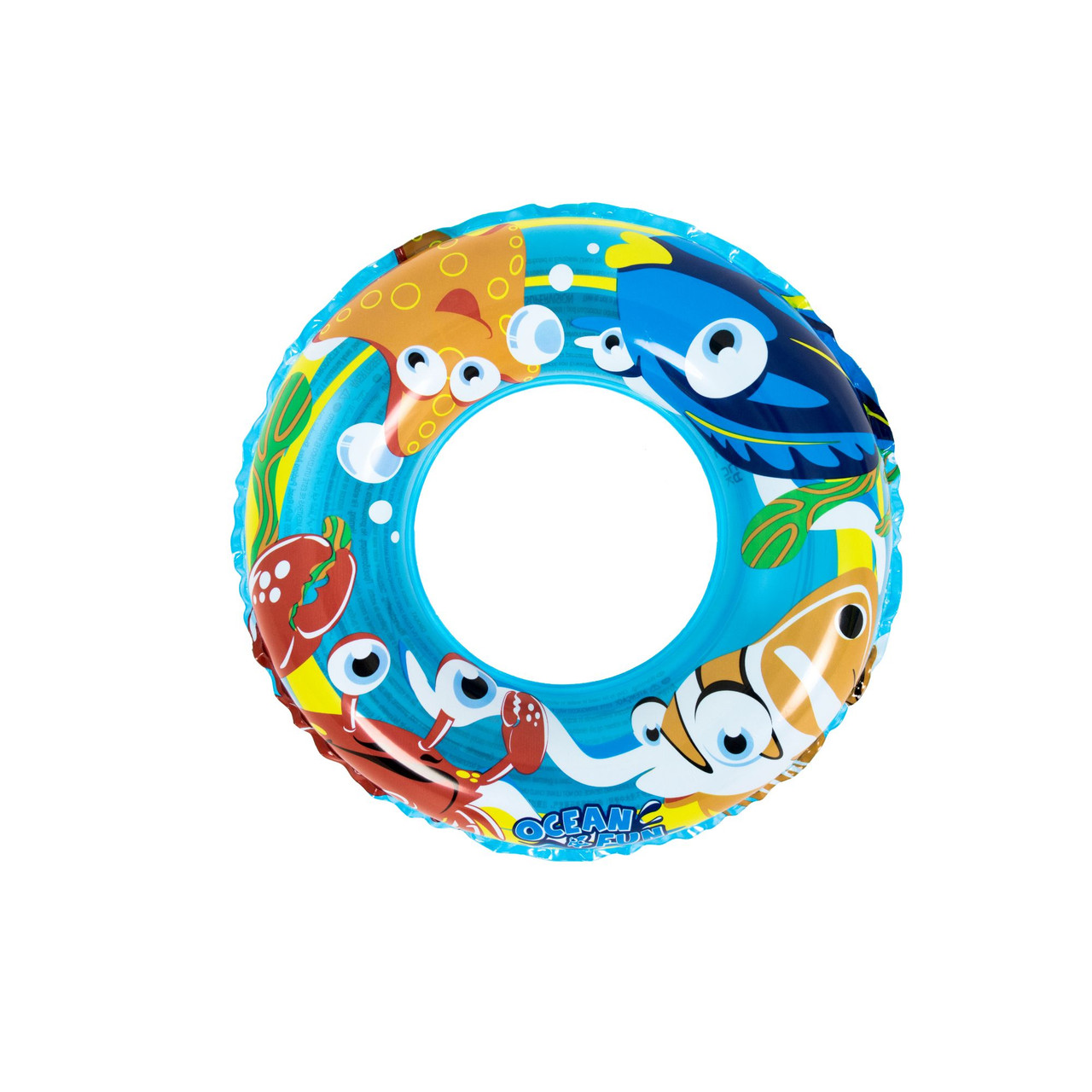 20" Blue Ocean Fun Children's Inflatable Swimming Pool Inner Tube Ring ...