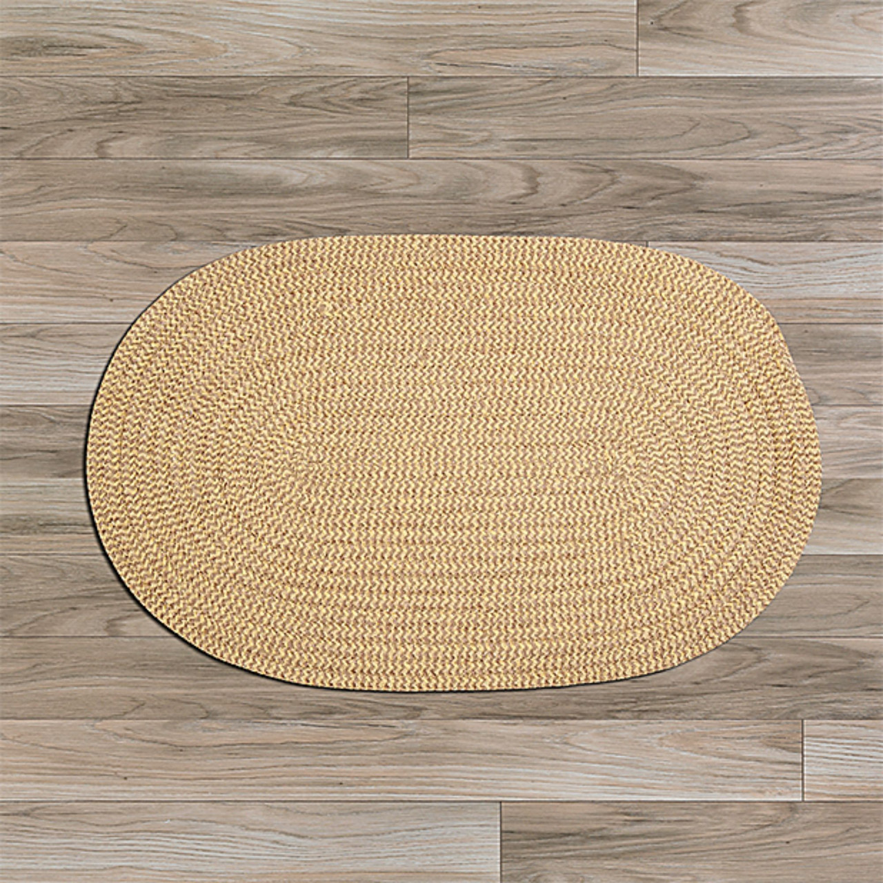 17" Pale Yellow Traditional Style Oval Area Throw Rug Sample | Pool Central