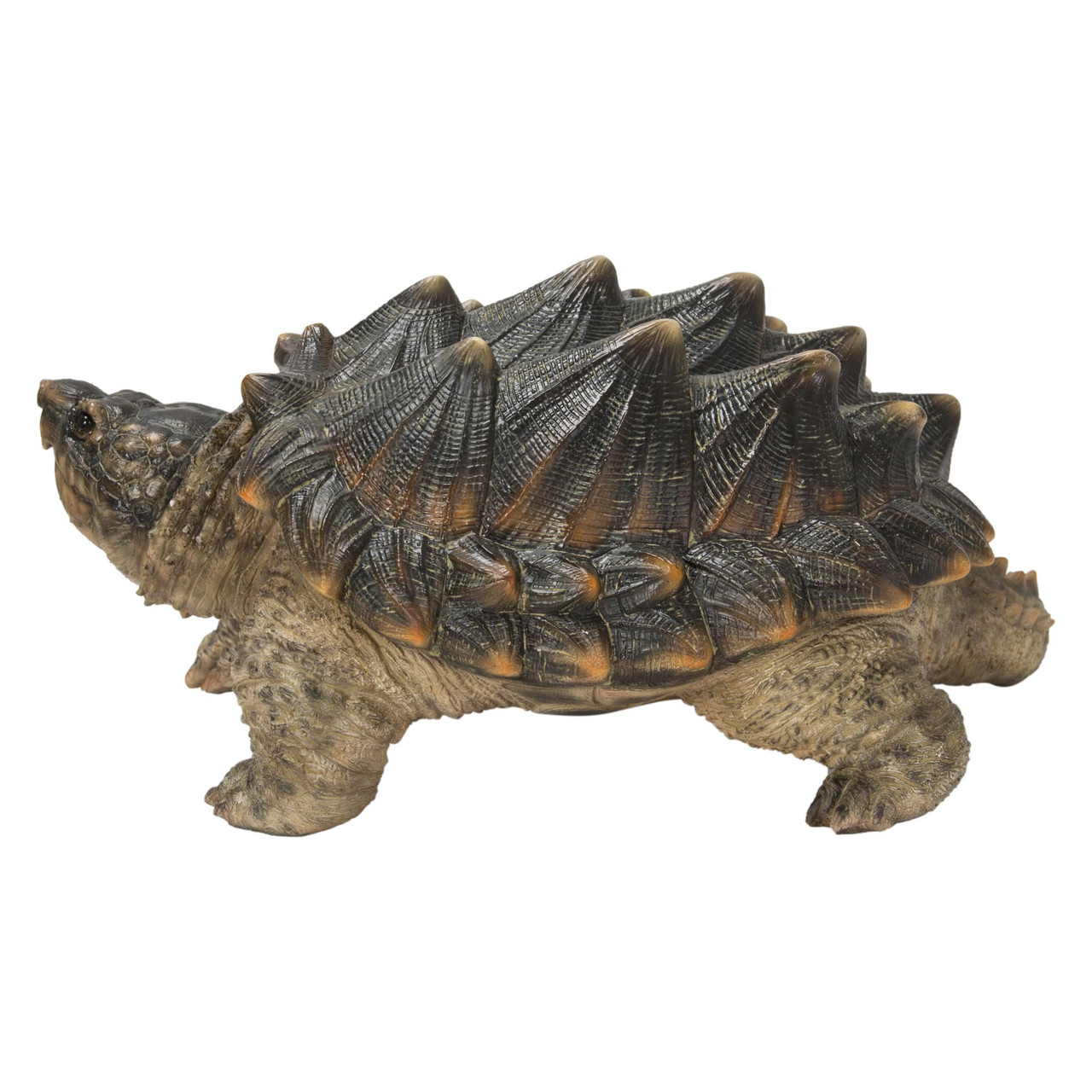 10.5" Brown Snapping Turtle Outdoor Garden Statue | Pool Central