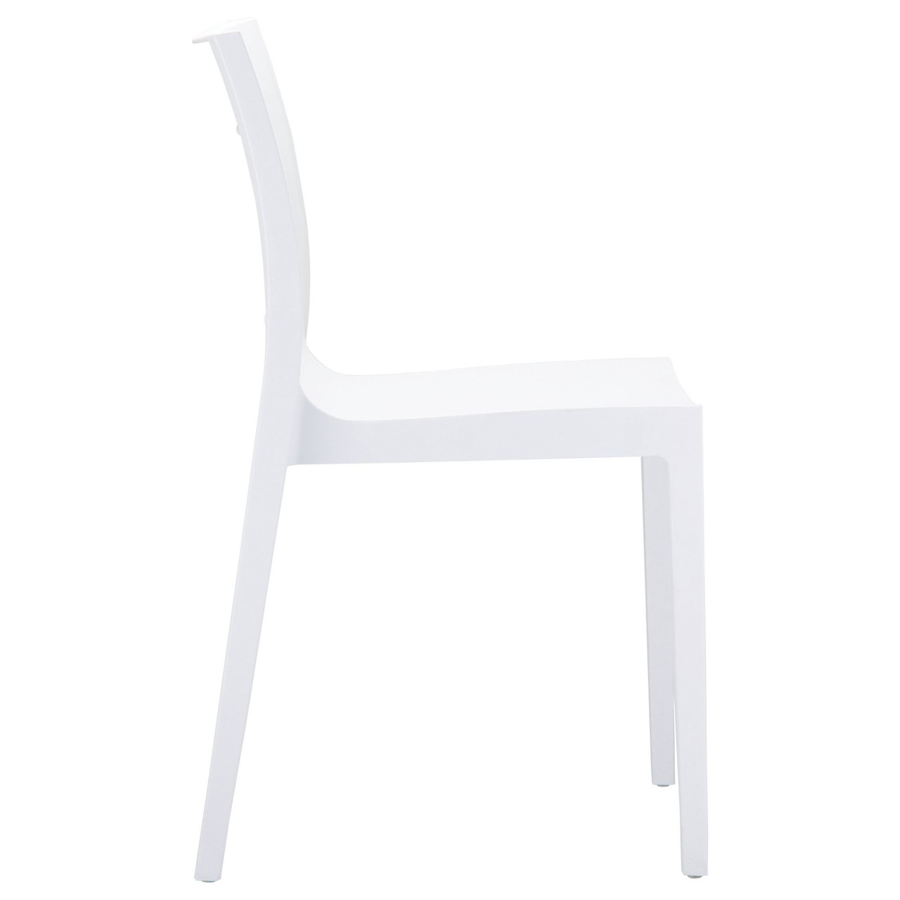 32" White Outdoor Patio Solid Dining Chair | Pool Central
