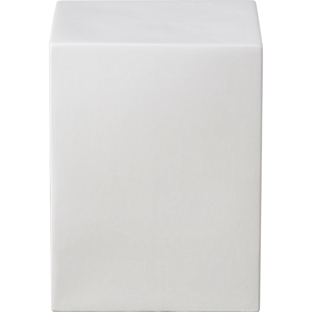 Ceramic Solid Outdoor Side Table - 16" - Matte White | Pool Central