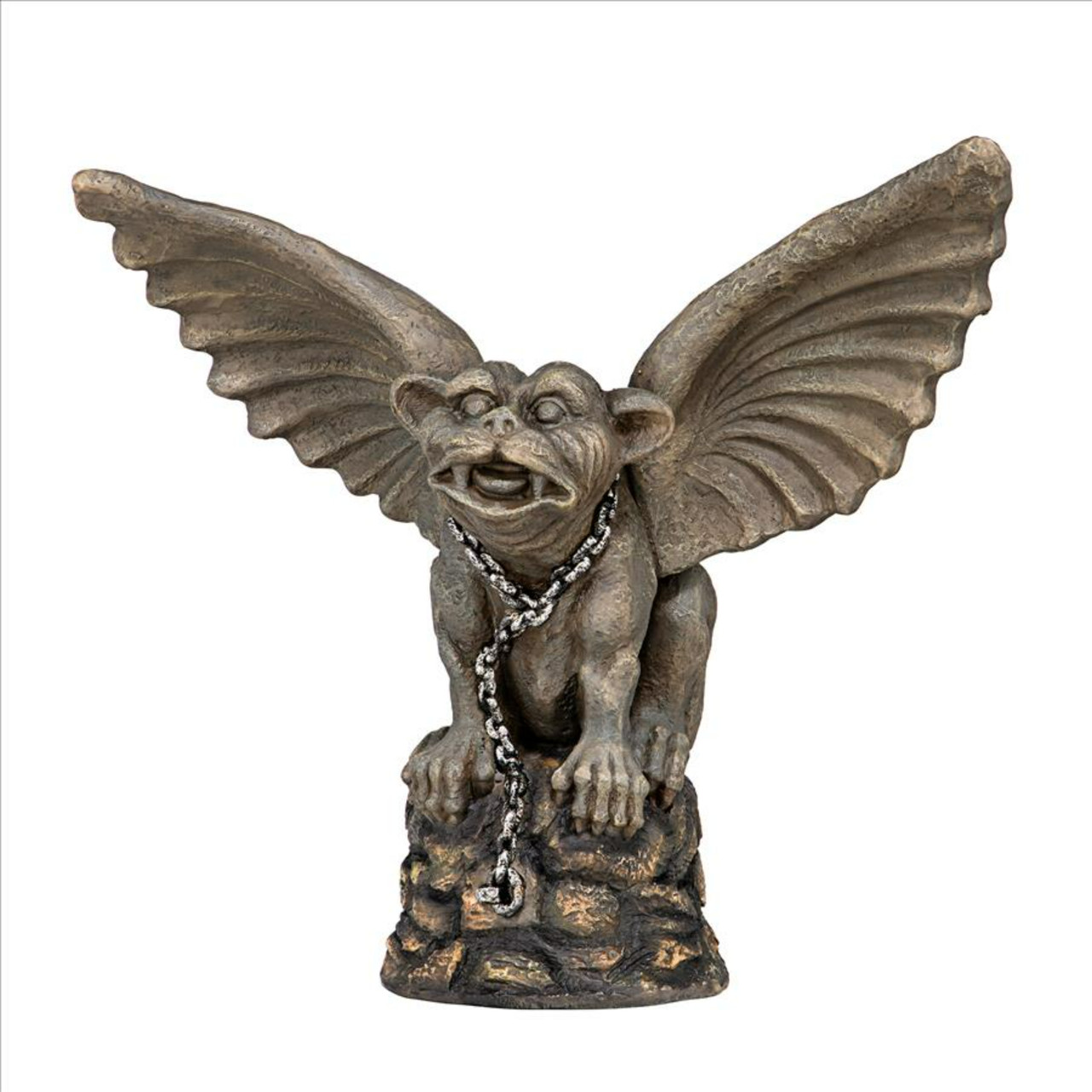 Chained Gargoyle Garden Statue - 17" - Gray & Off White | Pool Central