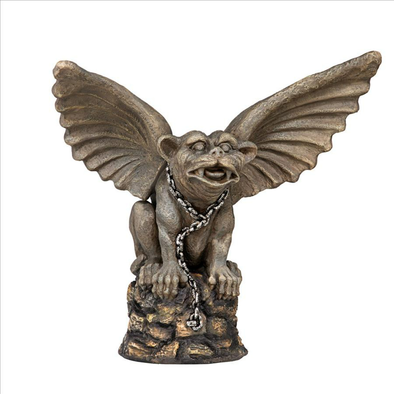Chained Gargoyle Garden Statue - 17" - Gray & Off White | Pool Central