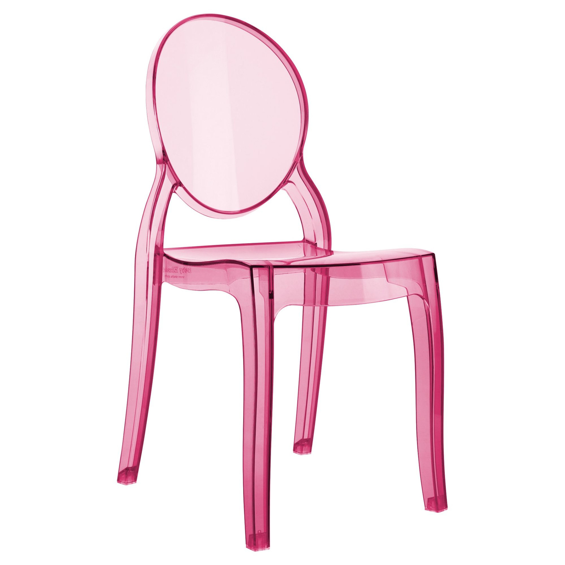 25" Pink Stackable Outdoor Patio Kids Armless Chair | Pool Central
