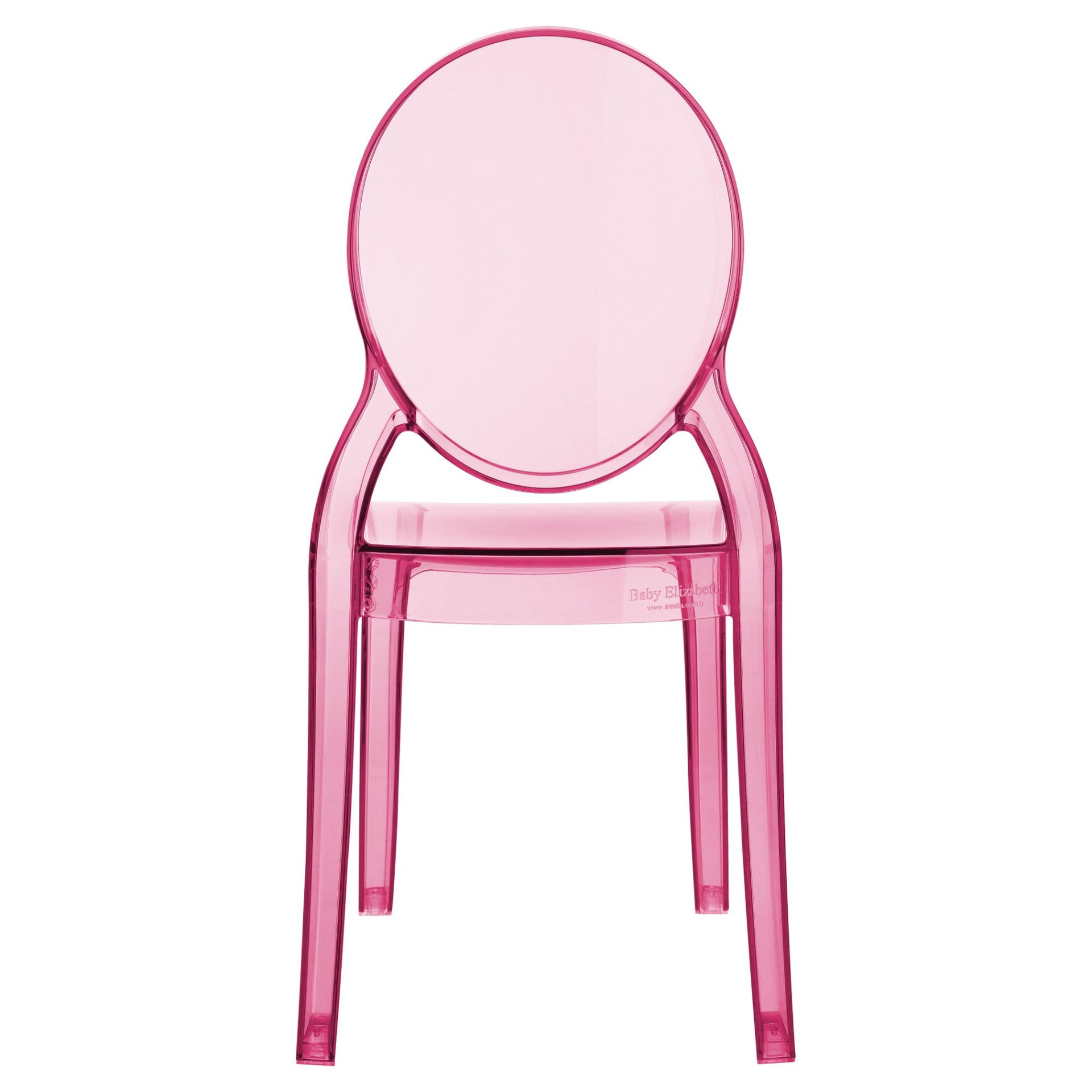 25" Pink Stackable Outdoor Patio Kids Armless Chair | Pool Central