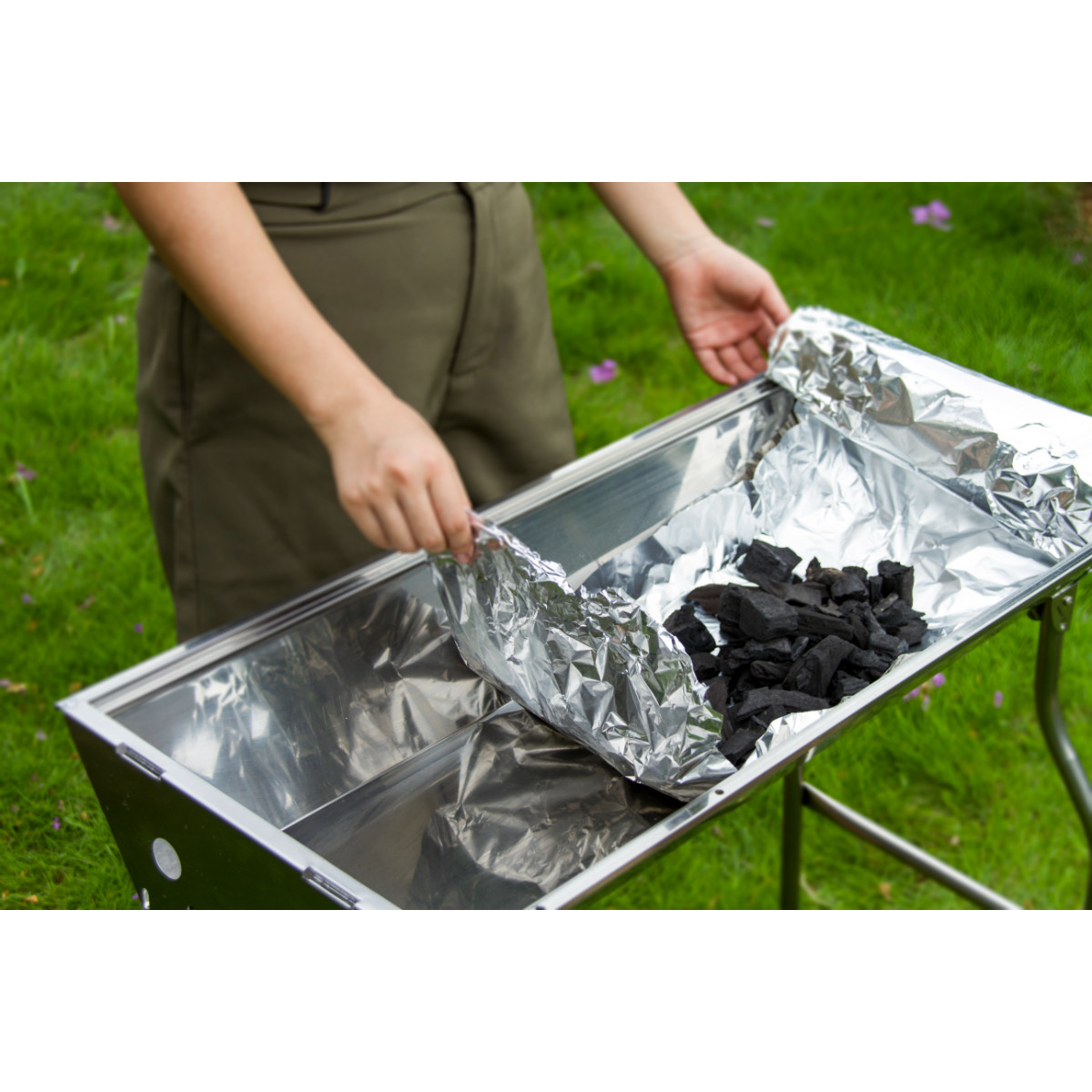 28.75" Silver Portable Outdoor Charcoal BBQ Grill | Pool Central