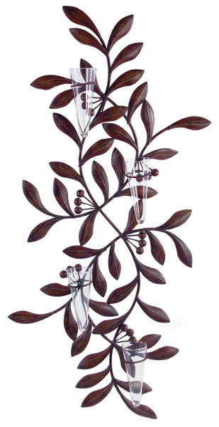 50" Large Elegant Swirling Leaf Candle Wall Sconce | Pool Central