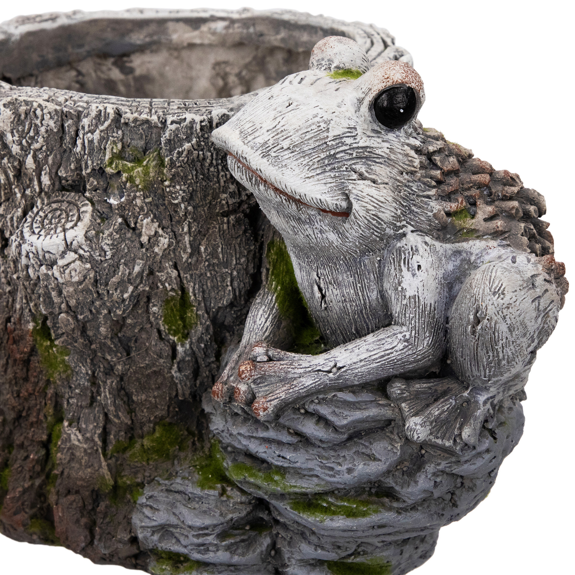 Frogs on Tree Stump Outdoor Garden Planter - 9" | Pool Central