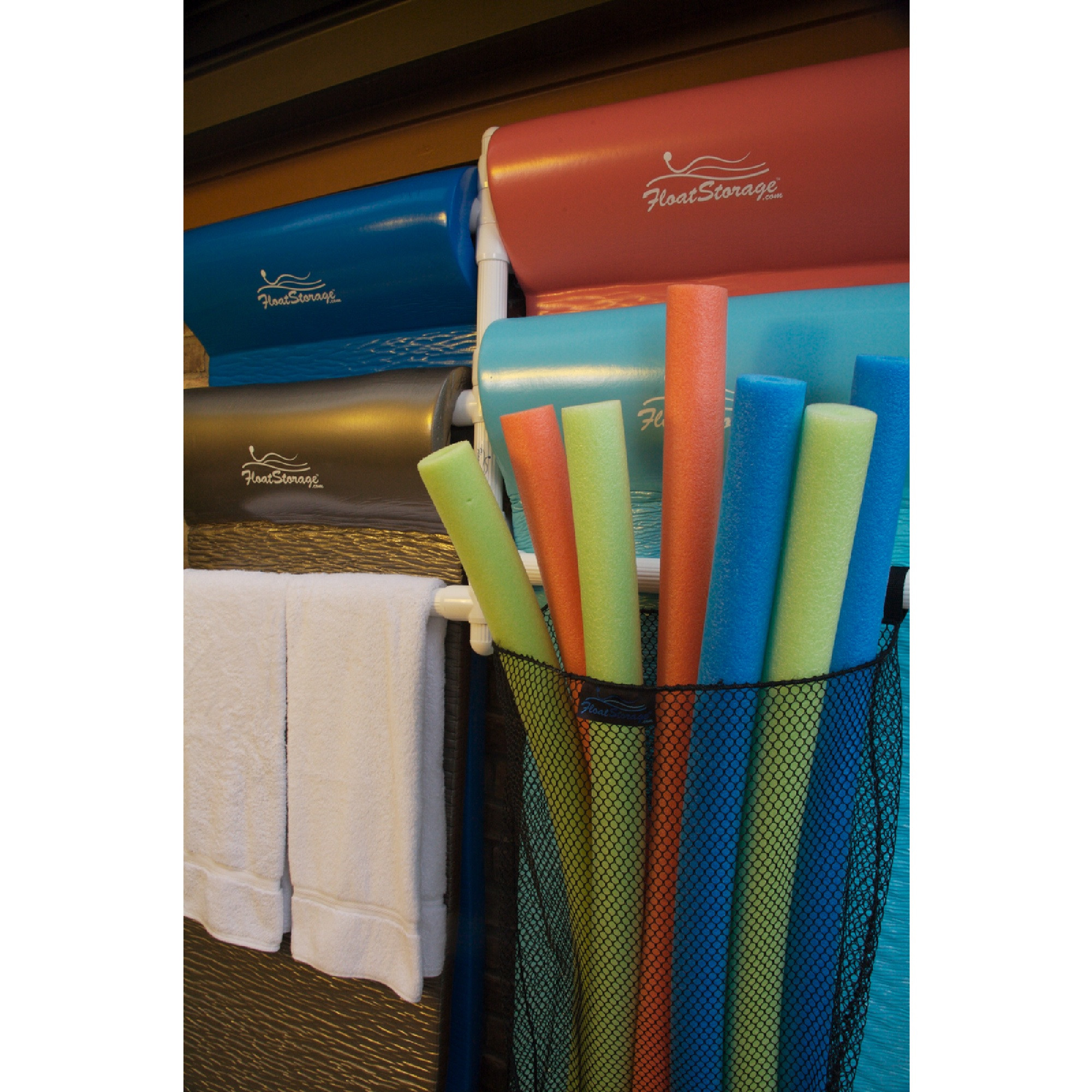28" White 6 Rack Model Float Storage Hanging Float Rack | Pool Central