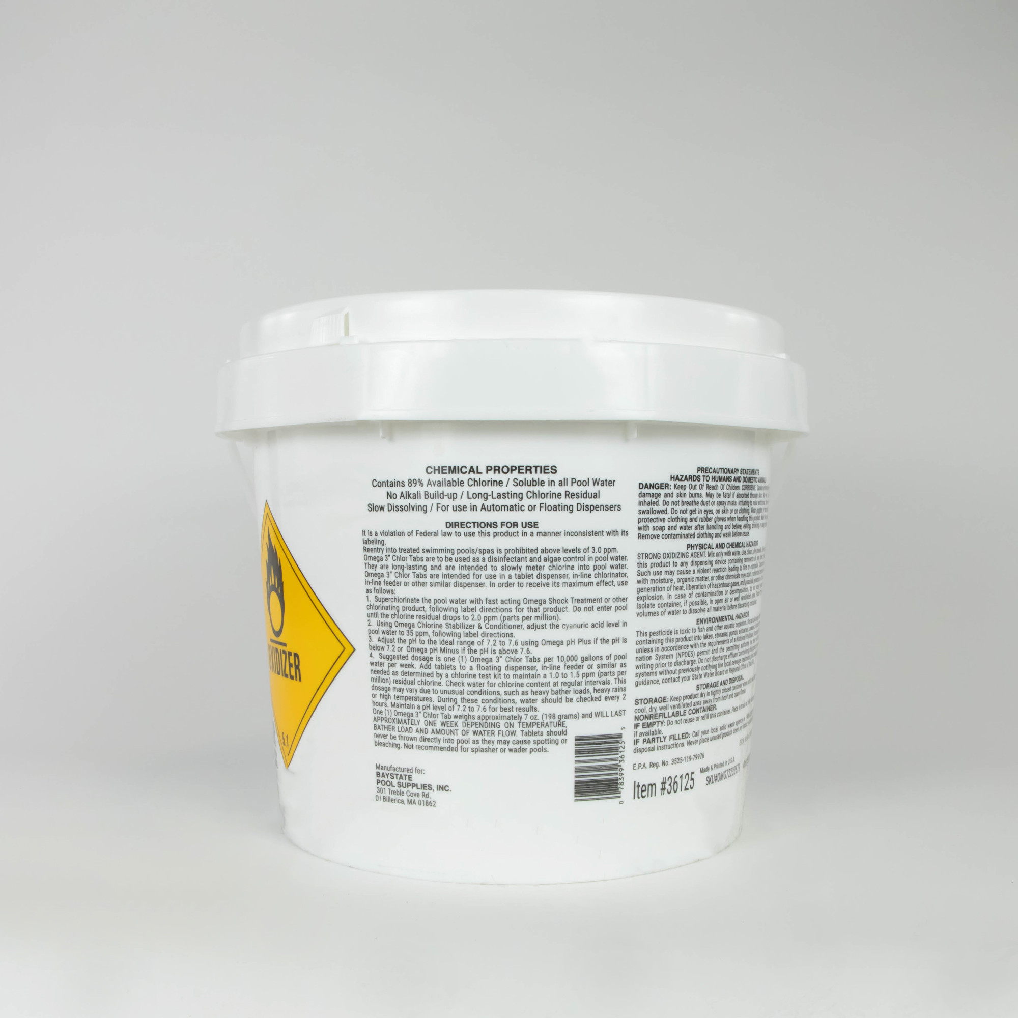 3" Omega Trichlor Tabs for Swimming Pools - 25 Lbs. | Pool Central