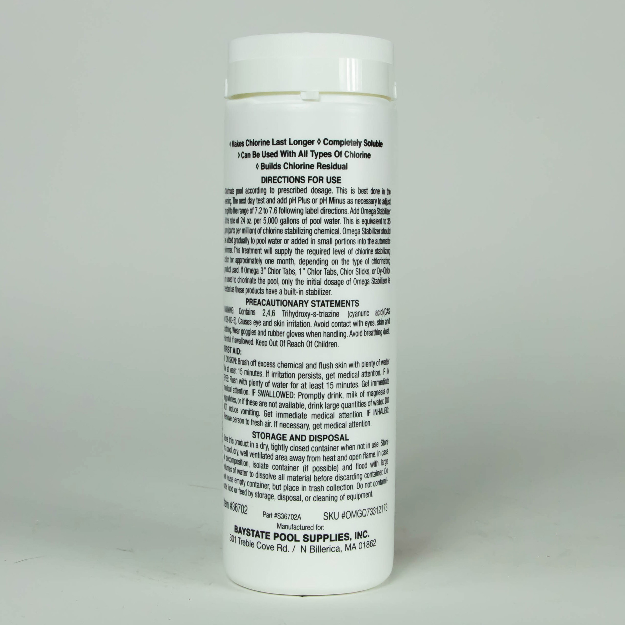 1.5 Lb - Omega Chlorine Stabilizer & Pre-Conditioner for Swimming Pools ...