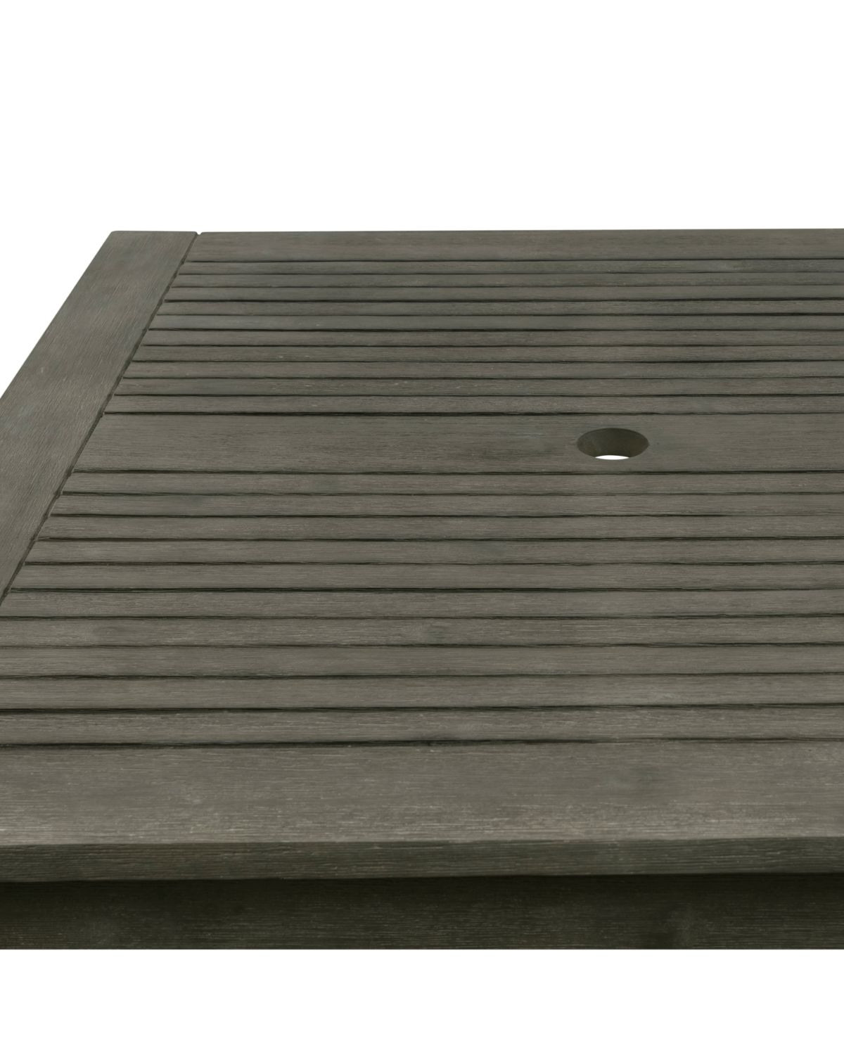 35" Gray Hand Scraped Wood Finish Square Outdoor Furniture Patio Dining ...