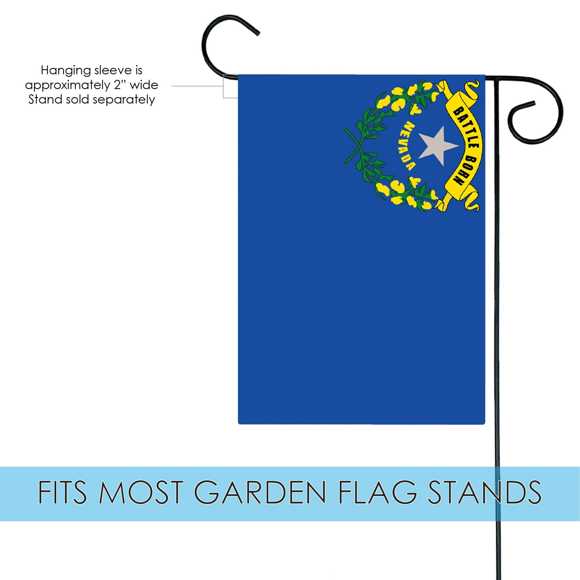 Blue & Yellow Nevada State Outdoor Garden Flag 18" x 12.5" | Pool Central