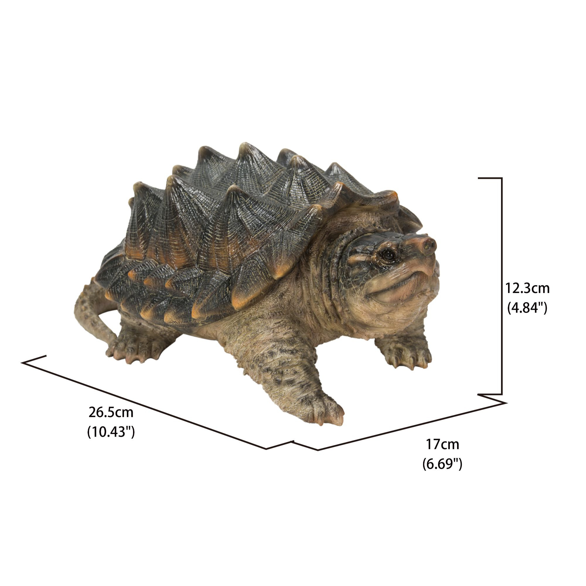 10.5" Snapping Turtle Outdoor Garden Statue | Pool Central