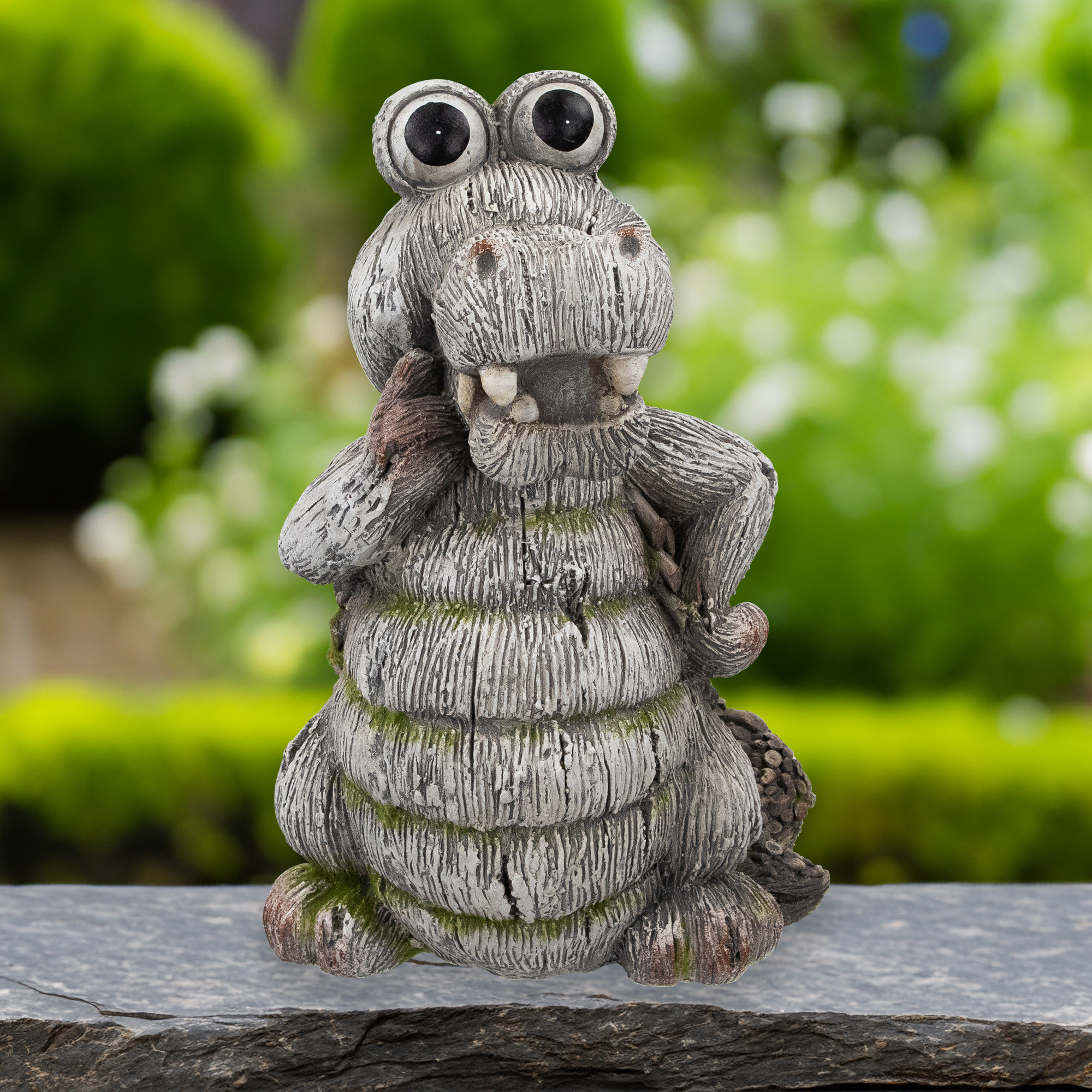 Sassy Crocodile Outdoor Garden Statue - 13.25" | Pool Central