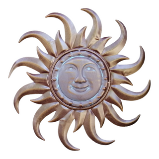 15.75" Sun Face Outdoor Wall Art Decorative | Pool Central
