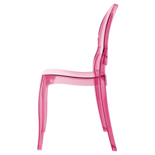 25" Pink Stackable Outdoor Patio Kids Armless Chair | Pool Central