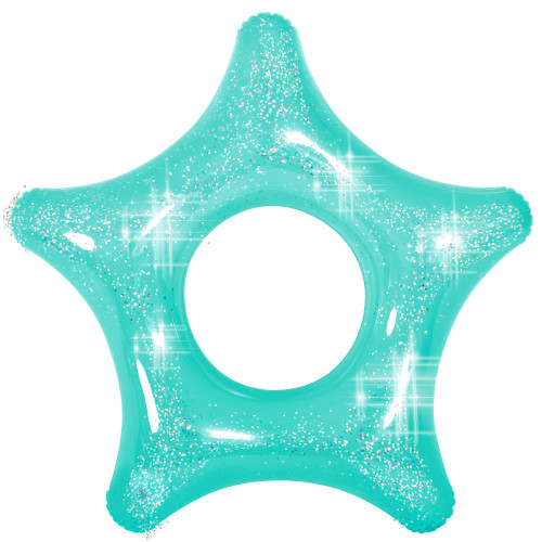 43" Green Glitter Star Inner Tube Pool Float | Pool Central