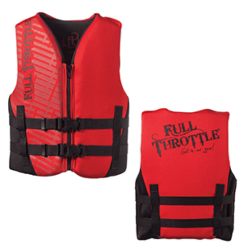 15" Red & Black Full Throttle Multipurpose Youth Rapid Dry Life Vest ...