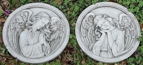 2 Joseph's Studio Sleeping & Praying Angel Outdoor Garden Stepping ...