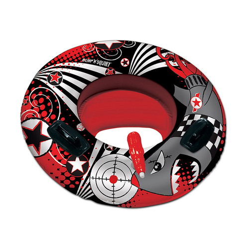 Inflatable Red & Black Splash back Bump Swimming Pool Inner Tube, 42 ...