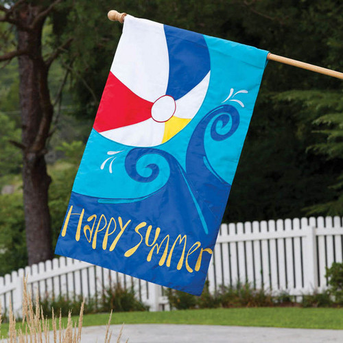 Happy Summer Splash Time Fun Outdoor Garden Flag 28" x 44" | Pool Central