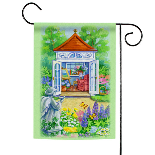 Blue & Green Backyard Bungalow Outdoor Rectangular Mini Garden Flag 18 ...