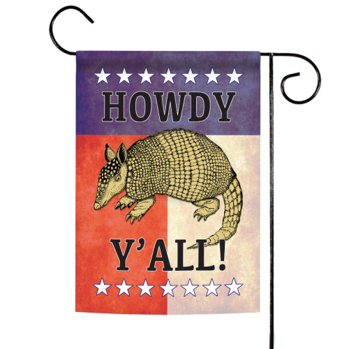 Howdy Y'all Armadillo Outdoor Garden Flag 18" x 12.5" | Pool Central