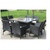 PENINSULA 9 PIECE PATIO DINING SET in BLACK WICKER | Pool Central