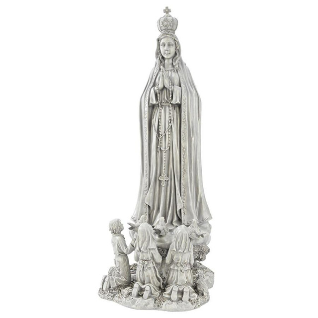 Our Lady of Fatima Outdoor Garden Statue - 32" - White & Gray | Pool ...