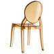 35.5" Amber Transparent Outdoor Patio Bistro Chair | Pool Central