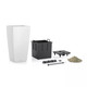 22" White Cubico Outdoor Planter with Water Reservoir | Pool Central