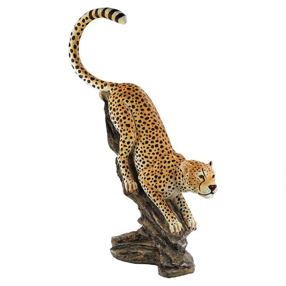 48" Hand Painted Cheetha Outdoor Garden Statue | Pool Central