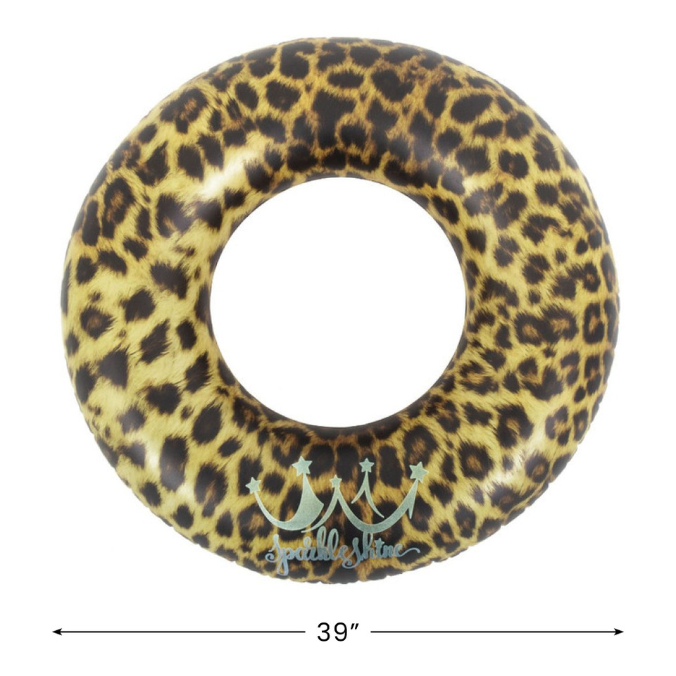 35" Inflatable Leopard Print Swimming Pool Inner Tube | Pool Central