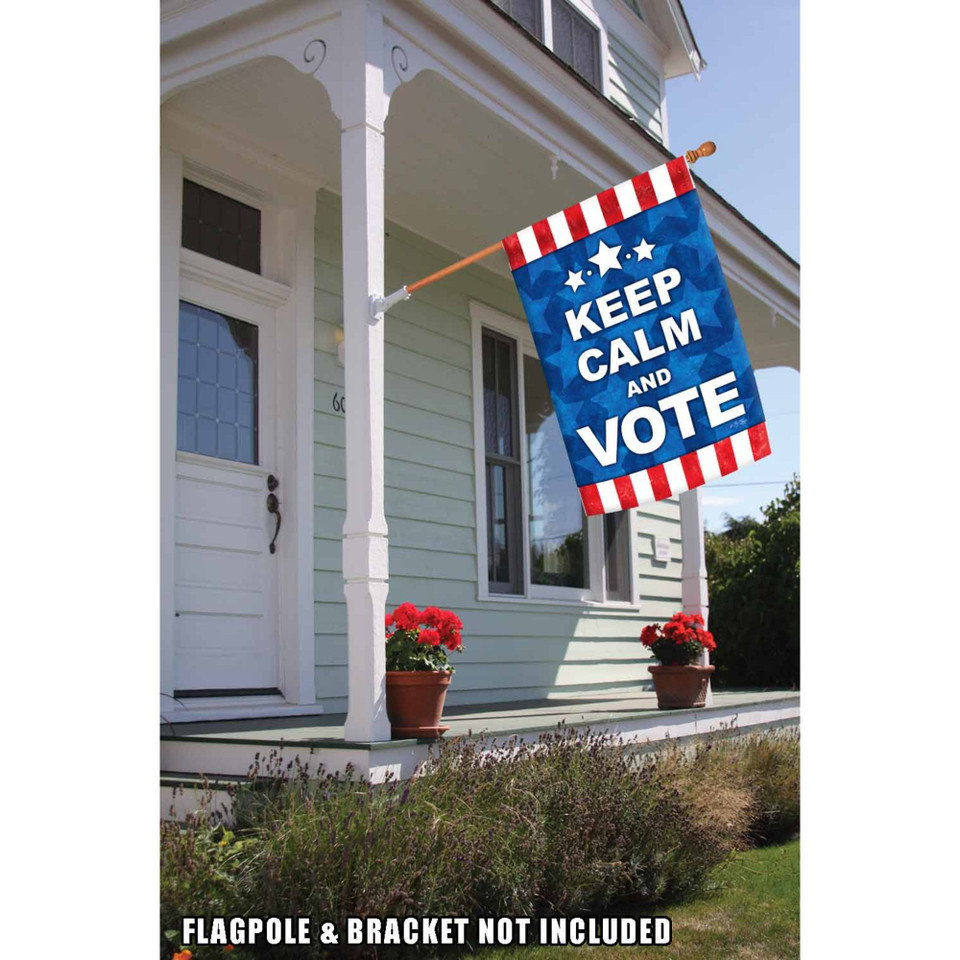Blue Keep Calm & Vote Outdoor House Flag 40" x 28" | Pool Central